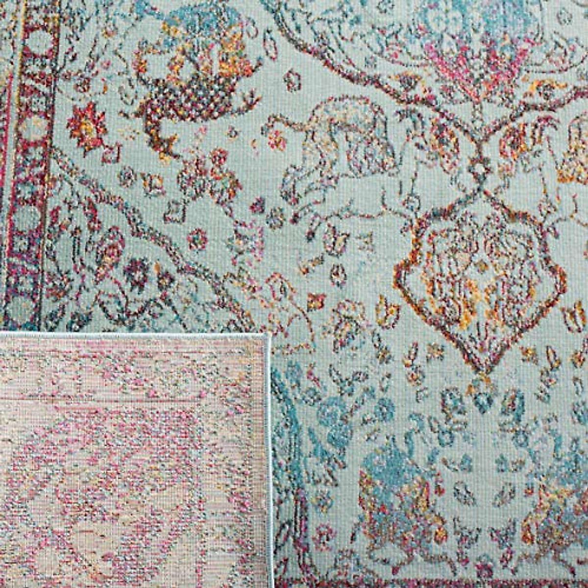 SAFAVIEH Luxor Collection 4' x 6' Turquoise / Aqua LUX330K Handmade Boho Chic Oriental Area Rug