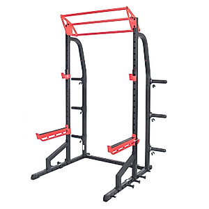 Sunny Health & Fitness Power Zone Half Rack Heavy Duty Performance Power Cage with 1000 LB Weight Capacity – SF-XF9933, Black