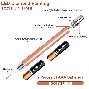 Abodhu Diamond Painting Pen Kits with Light Diamond Art Pen LED Diamond Painting Pens 5D Light Up Pens for Diamond Painting Arts Nails DIY Crafts, Diamond Art Accessories Tools for Diamond Painting