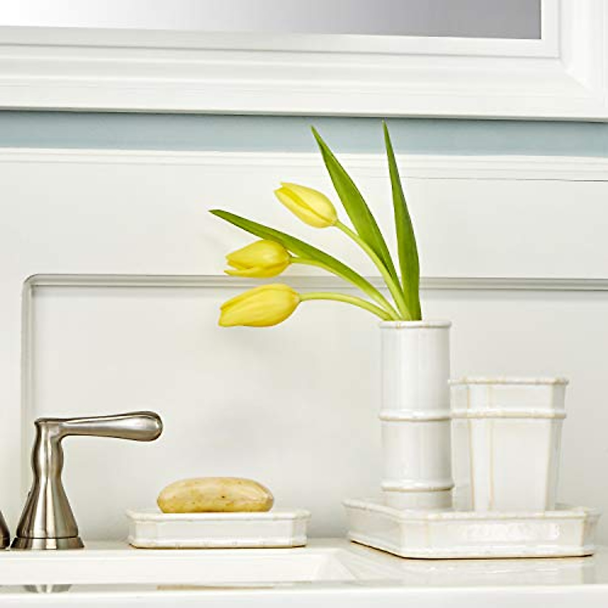 SKL Home Vern Yip Bamboo Lattice Tray, White