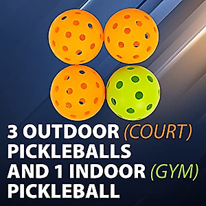 Lifetime Pro Pickleball Set – Includes Pickleball Net, 4 Paddles, 3 Outdoor Pickleballs, 1 Indoor Pickleball, 2 Portable Bases, Steel Poles, Paddle Bag, and Bag for Complete Set