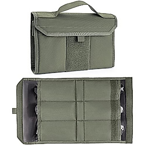 TACTICAL GEEK EDC Folding Gear Organizer Bag, Multi-Purpose Hanging Storage Bag for Art Supplies, Waterproof Portable Accessories Pockets Green