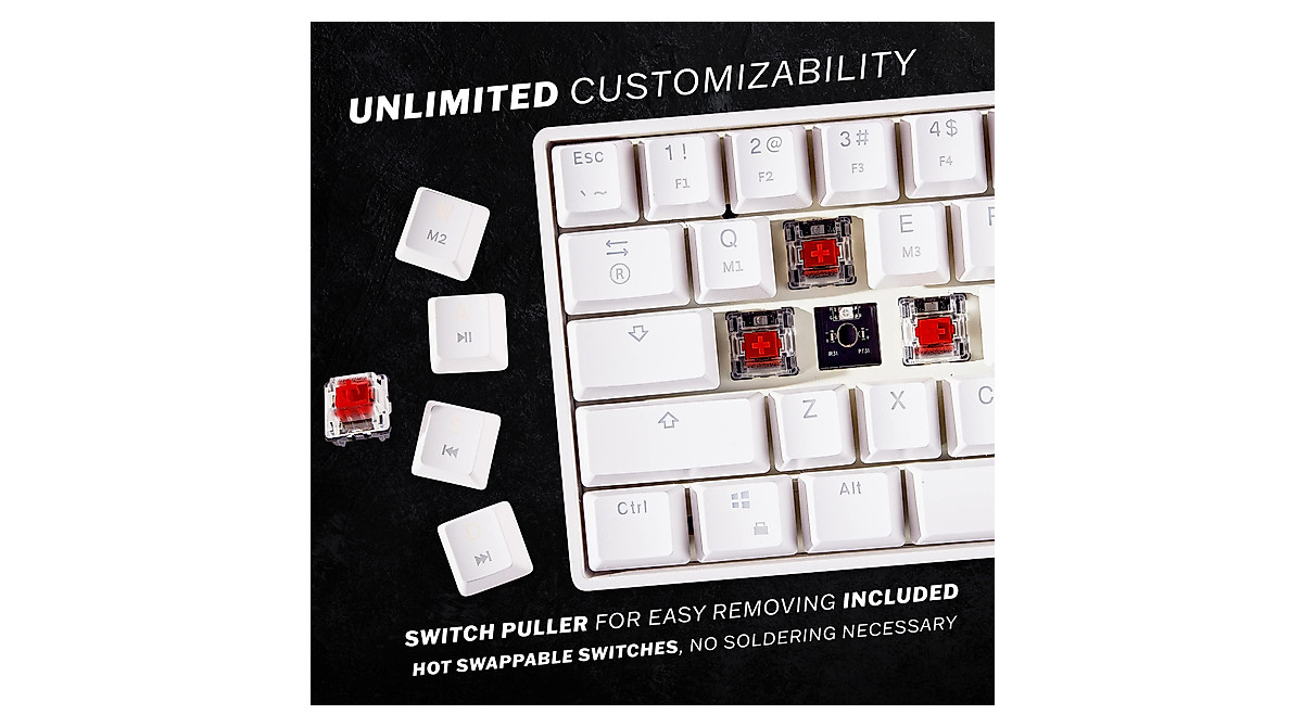 HK GAMING GK61 Mechanical Keyboard - RGB & Optical Switches