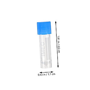 TEHAUX 1. 8ml Small Freezing Tubes Plastic Vials Sample Tubes with Screw Lid Box