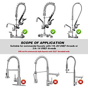 Commercial Sink Sprayer Hose,44 inch Commercial Kitchen Sink Faucets Flexible Hose Replacement，with Heat Resistant Black Handle，for Commercial Kitchen Faucet.