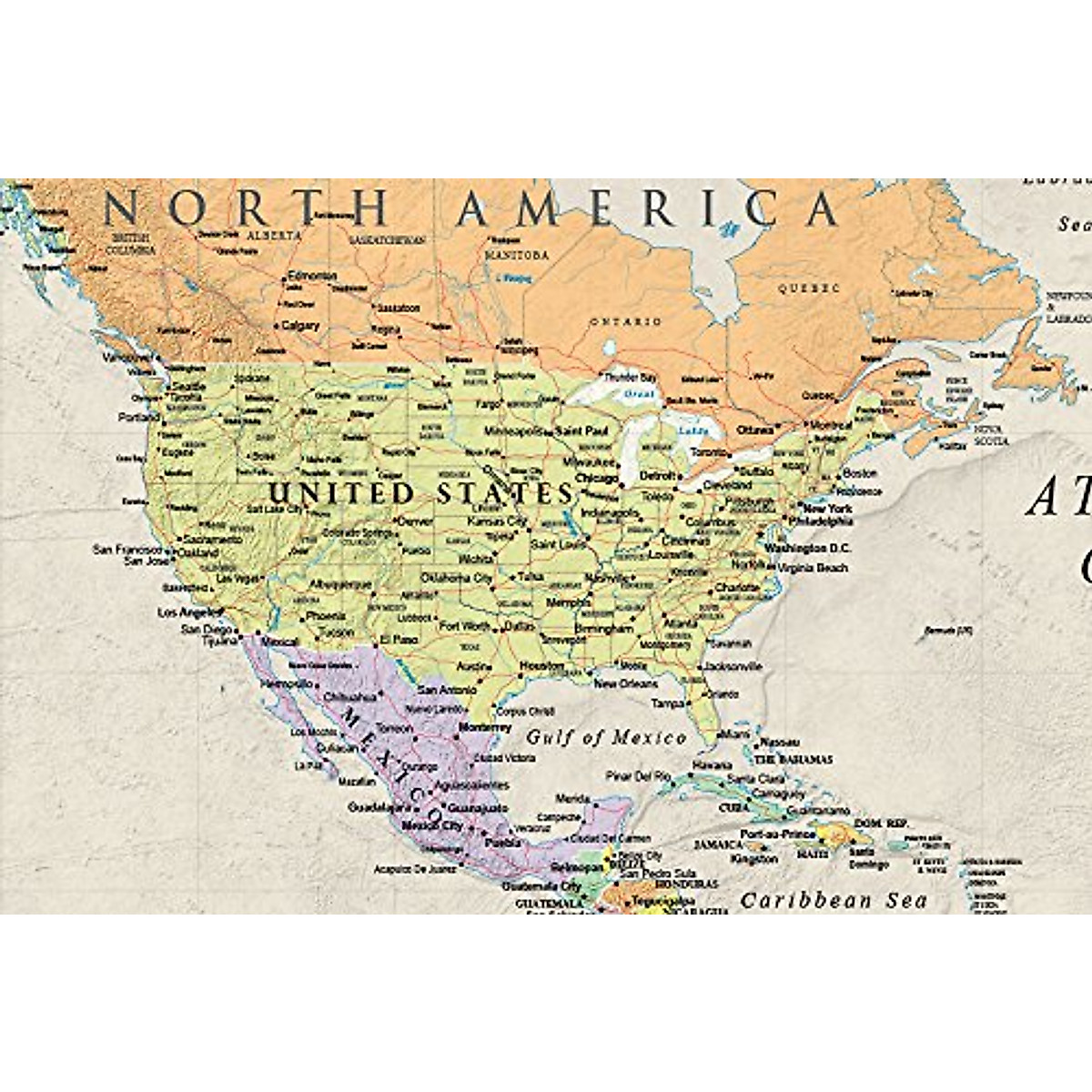 RMC 32" x 50" Classic United States USA and World Wall Map Set (Classic Edition)