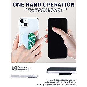8 Pcs Leaves Phone Holder Green Plant Cell Phone Grip Holder Monstera Philodendron Anthurium Phone Sockets Cute Phone Finger Collapsible Expanding Kickstand Holder for Smartphone and Tablets