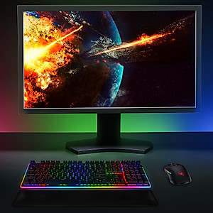 Rosewill Mechanical Gaming Keyboard, RGB LED Glow Backlit Computer Mechanical Switch Keyboard for PC, Laptop, Mac, Software Customizable - Professional Gaming Brown Mechanical Switch