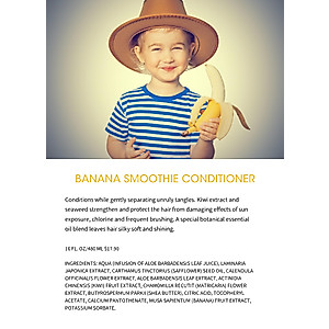 Gabriel Cosmetics Clean Kids Naturally Banana Smoothie Conditioner, 16 oz (1 Bottle), EWG Verified