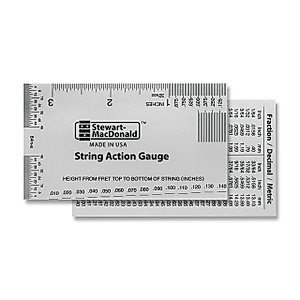 StewMac String Action Gauge And Ruler, Inches, Stainless Steel - Designed by StewMac, The Original measuring tool for acoustic and electric guitar, and bass setup