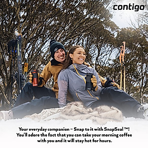 Contigo Byron Snapseal Travel Mug, Stainless Steel Thermal mug, vacuum flask, leakproof tumbler, coffee mug with BPA free Easy-Clean Lid, 470 ml, Gunmetal