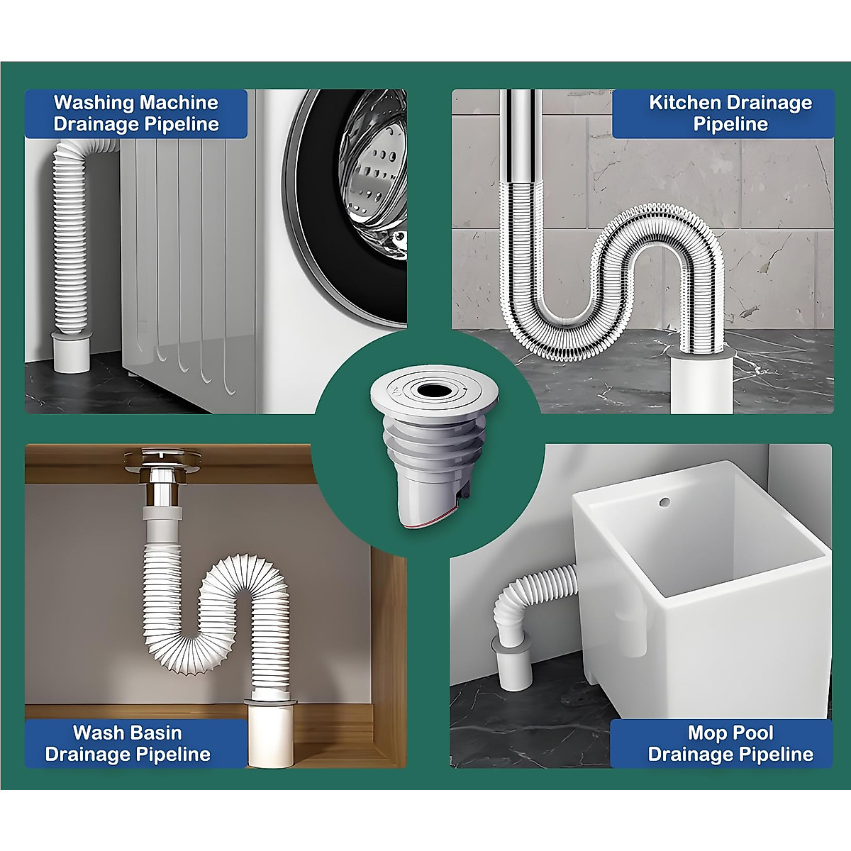 Washing Machine Drain Hose Seal.Floor Drain Plug Sewer Pipe Seal Sealing Cover. Sink Drain Pipe Silicone Seal,Wash Basin Drain Pipe Seal. 1.77in -1.96in [M (45-50mm)]