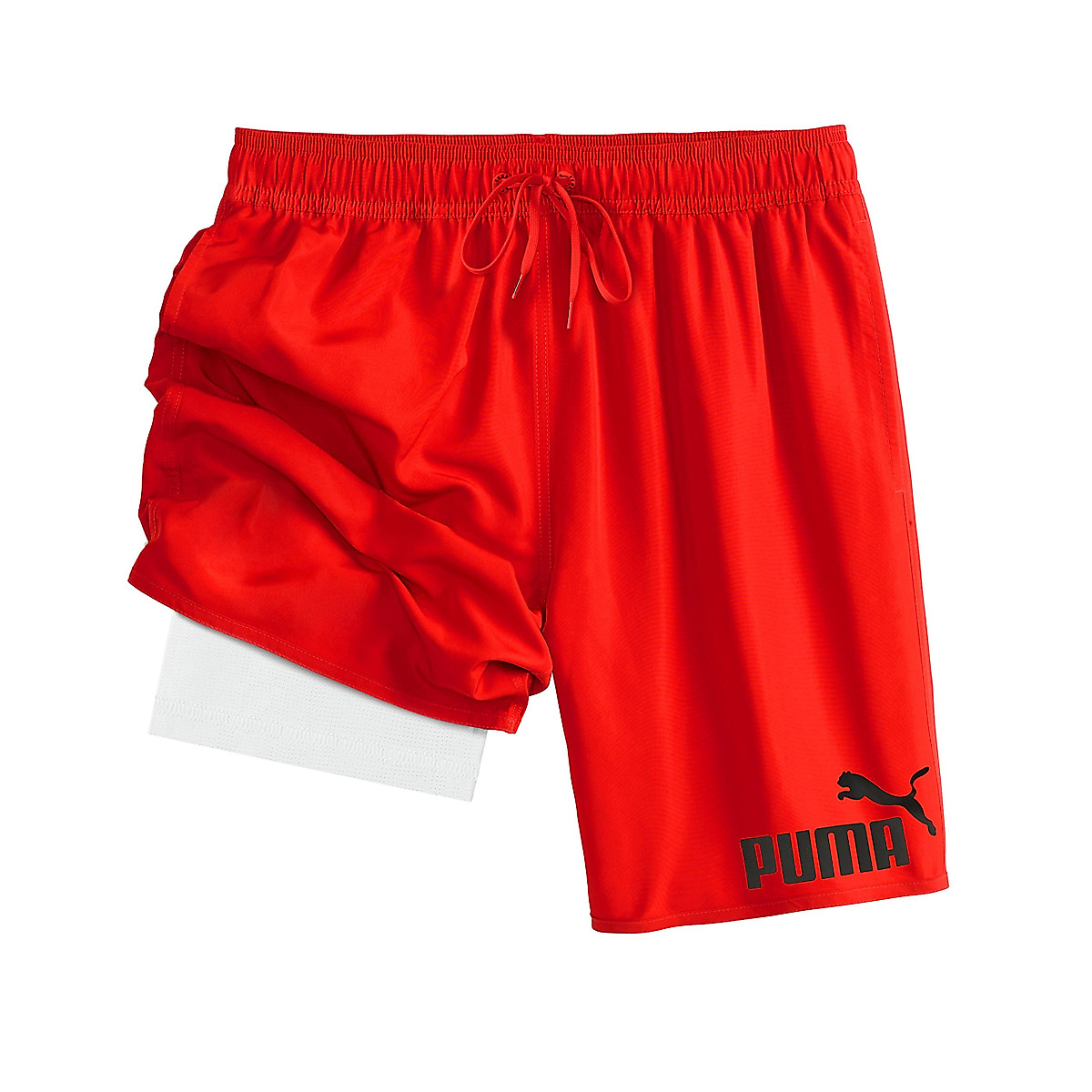 PUMA Men's Number One Logo Volley Swim Board Short, High Risk Red, X-Large