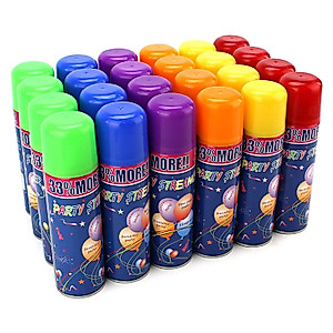 24 pcs Pack of Fun Party Streamer Spray String In A Can for Children's Parties, Party Supplies Perfect For Kid's Parties/Events