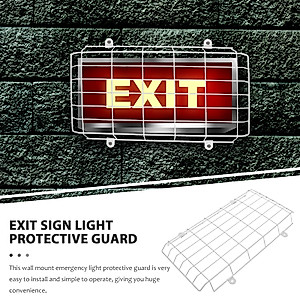 Angoily Exit Sign Protective Cage Cover, Exit Sign Damage Stopper Protective, Coated Steel Wire Guard, Wall Mount Exit Sign Emergency Lights Exit Sign Light Protective Guard