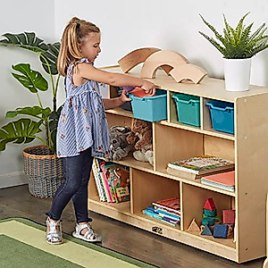 ECR4Kids Scoop Front Storage Bin, Multipurpose Organization, Contemporary, 5-Piece