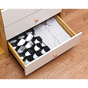 Natzerat Honeycomb Drawer Divider Suitable for bedroom underwear Socks Cosmetic storage locker sorting 8-piece drawer organizer (Black)