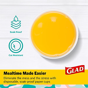 Glad Everyday Disposable Paper Cups with Camo Design | Heavy Duty Paper Cups, Drinking Paper Cups for All Beverages and Everyday Use | 12 Ounces, 50 Count