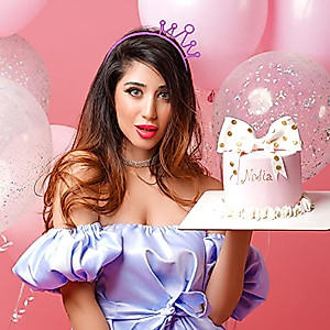 Suyegirl 6 Pcs Glow Dark Headbands Women for Party, Crown Headbands For Girls, Halloween Hair Accessories for Women,Hair Hoop Tiara for Party Cosplay