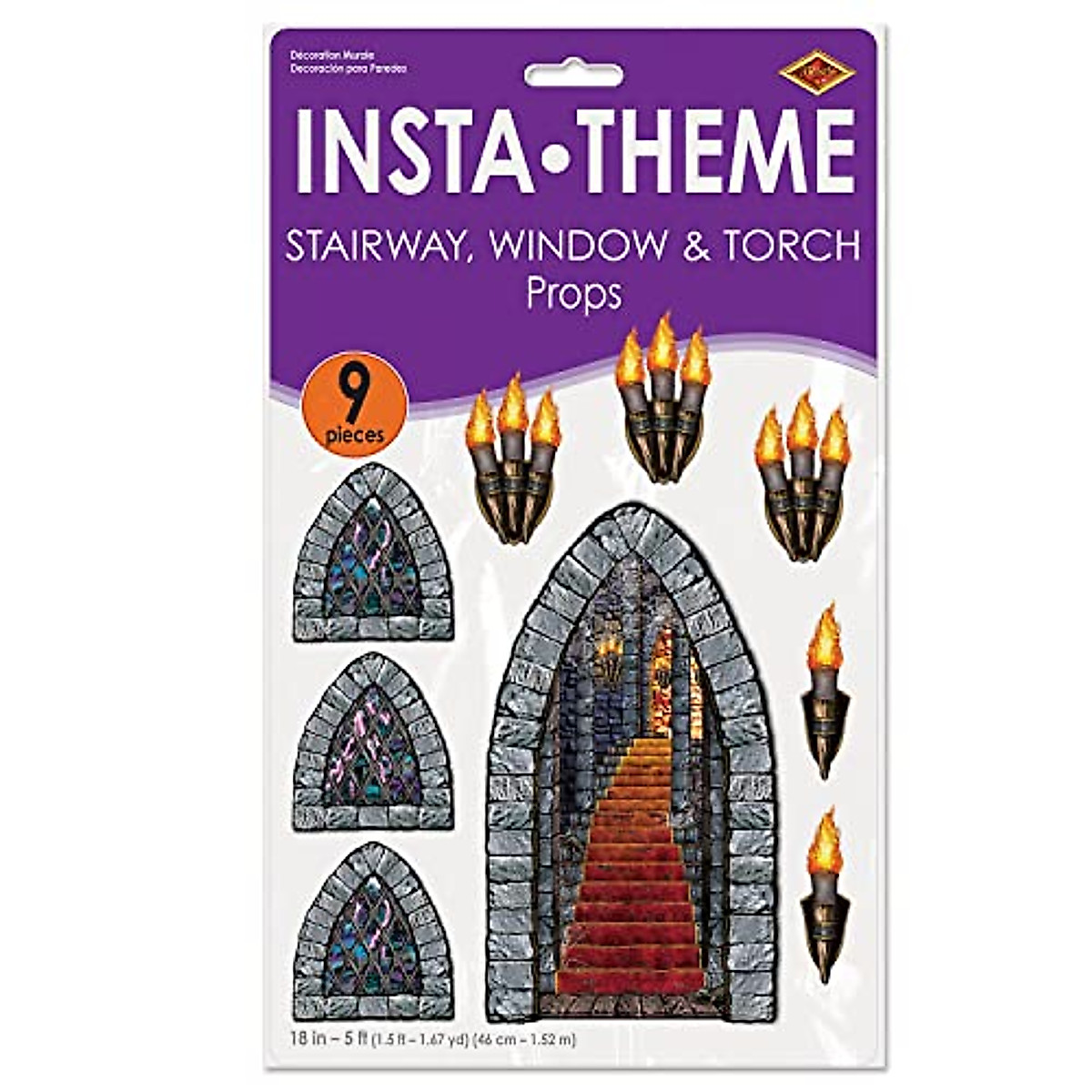 Stairway, Window & Torch Props Party Accessory (1 count) (9/Pkg)