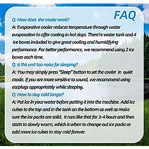 ARLIME Portable Air Conditioner, Evaporative Tower Cooling Fan with Remote, 70° Oscillation, 3 Speeds & 9-Hour Timer, Swamp Cooler with 4 Ice Packs, Tower Cooler Air Cooler for Room Home Office, 41In