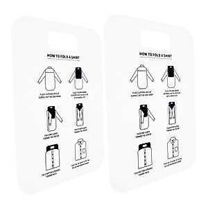 GREENADSCAPE 2pcs Shirt Folding Board Lining Cardboard for Shirt Clothes Folding Storage Laundry Folders Garment Laundry Table Folding Board Cabinet Hanger Laundry Folding Board Plieur Pp White