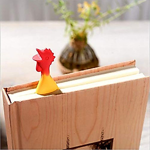 2pcs Chicken Bookmarks Funny for Kids Book Lovers, Cute Page Marker, Cool Animal Bookmark Set, Silicone Clip Bookmarks ,Unique Gift Ideas