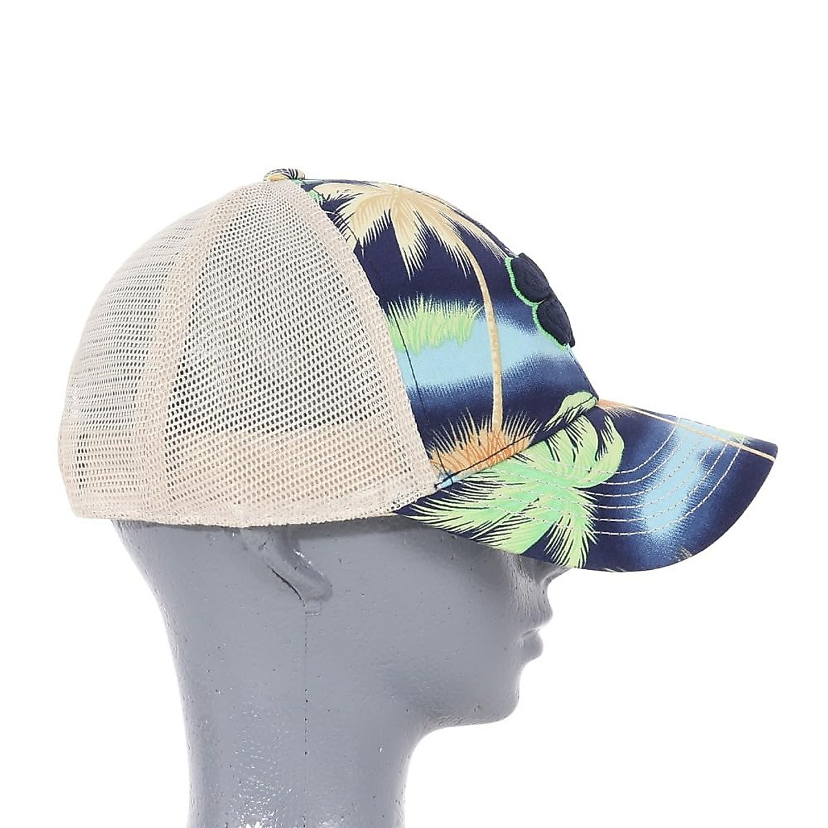Black Clover Island Luck Hat - Tropi 2 - Navy/Lime/Khaki Mesh - Adjustable