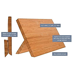 CHEF'S VISION Masterpiece Knife Set Bundled With BEHOLD Free Standing Magnetic Holder Bamboo