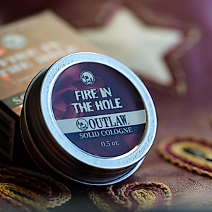 Fire in the Hole Campfire-Scented Solid Cologne - Campfire, Gunpowder, Sagebrush, and Whiskey Scent - Men’s or Women’s Cologne - By Outlaw