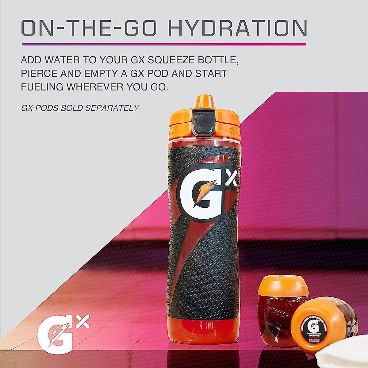 Gatorade Insulated Squeeze Bottles and Gx Pods Bundle