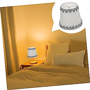 GATHINESS 1pc Fabric Lampshade Yellow Lamp Shades Ceiling Light Lamp Shades for Floor Lamps Fabric Lamp Shade Bell Lamp Shade Candle Sconce Lampshade Decor Fashion White Hardware Cloth Cover