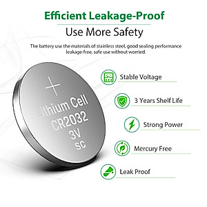 LiCB CR2032 Battery,Long-Lasting & High Capacity CR2032 Lithium Batteries,3 Volt Coin & Button Cell (5-Pack)