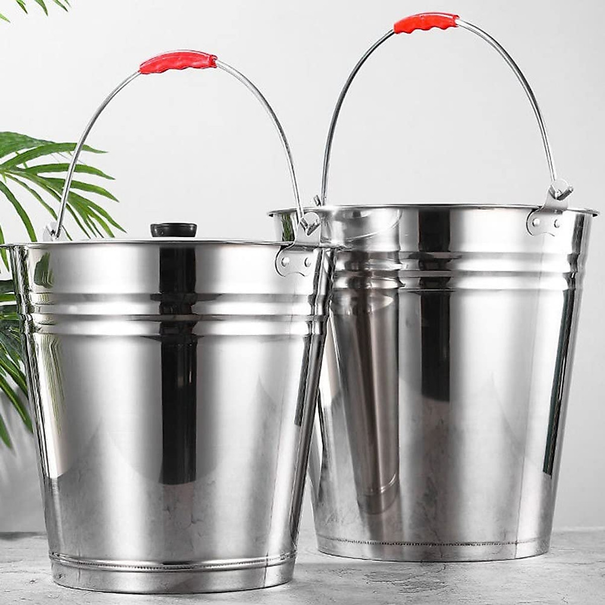 GANAZONO Metal Ash Bucket Ash Bucket with Lid Galvanized Iron Ash Bucket Coal Storage Bucket BBQ Charcoal Holder for Fire Pit, Wood Burning Stove Galvanized Bucket