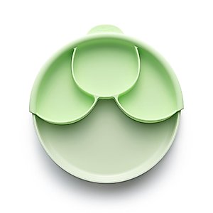 Miniware Healthy Meal Set with Sandwich Plate, Divider, and Detachable Suction Foot for Baby Toddler Kids - Promotes Self Feeding | Dishwasher Safe (Key Lime, Key Lime)