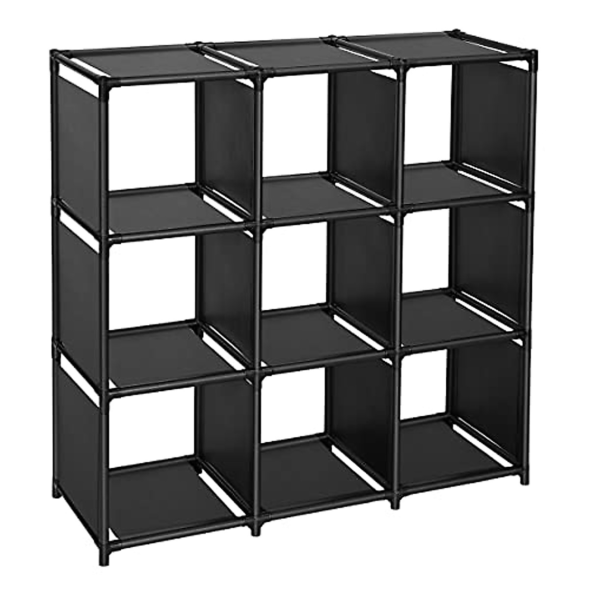 FIDUCIAL HOME 9 Cubes Storage Organizer, Sturdy Metal Frame, Black