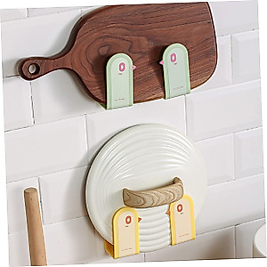 Cabilock 3 Pairs Nailless Pot Lid Holder Wall Pot Lid Organizer Cabinet Pans Organizer Rack Dish Drying Rack Pan Lid Shelves Brackets Cutting Board Organizer Abs Chopping Board Cover Frame