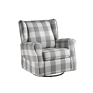 Acme Furniture Swivel Chair with Glider in Gray, Grey
