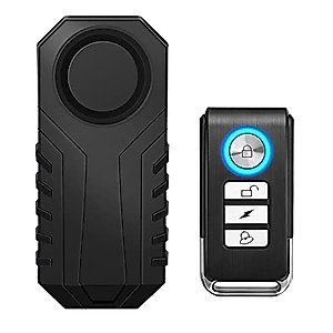 Vibration Sensing Bike Alarm with Remote, 113db Loud Bicycle Alarm System Anti Theft, Wireless Motorcycle Alarm for Electric Bike Tricycle Mobility Scooter Vehicles Ebike for Cycling Security