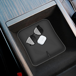 BEEGROW Cup Coaster, Upper & Lower Center Console Organizer Tray Pad and Armrest Storage Mat for 2024 2023 2022 Tesla Model X/S Accessories, Full Set Interior Insert Mats, Silicone Black