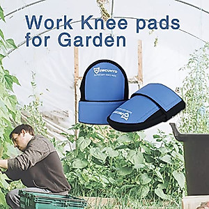 JMCUHYD Work Knee Pads For Men Construction - Soft Foam Leather Knee pad -Waterproof, Comfortable Extra Wide Strap -Anti Slip Knee Supporter Garden, Floor, Roof, Repair Work Kneepads for Adult