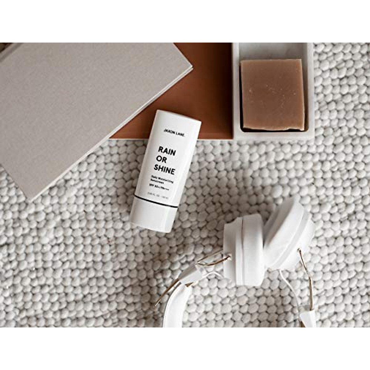 RAIN OR SHINE Anti Aging Face Sunscreen SPF 50 for Clear Skin w/Green Tea, Hyaluronic Acid, Vitamin C, Vitamin E Oil, Ginseng Extract, Licorice Root – SPF Moisturizer for Face, Fragrance Free 2.03 Oz