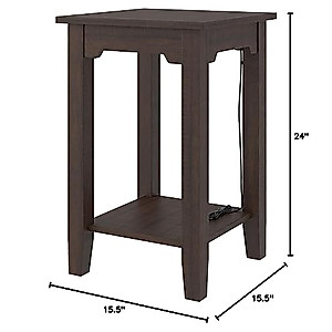 Signature Design by Ashley Camiburg Modern Chair Side End Table with USB Charging Port, Brown