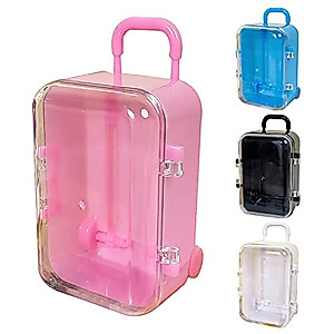 Storage Box Storage Container Storage Box Creative Mini Suitcase Style Jewelry Storage Bin Candy Container Desk Organizer for Home - Black