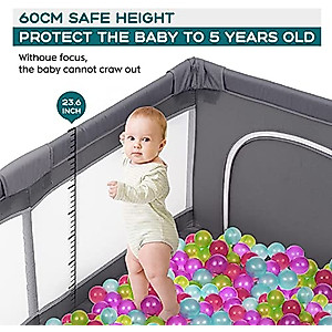 EAPURA Baby Playpen, Baby Playard, Baby Fence Play Area Indoor & Outdoor.Baby playpen with mat, Sturdy Safety Playpen with Soft Breathable Mesh, Playpen for Babies and Toddlers