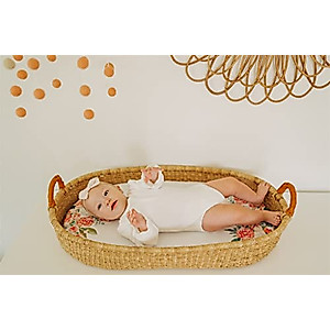 NODNAL CO. Changing Pad Cover - 100% Cotton for Baby Girl/Boy - Gender Neutral Patterns & Colors - Universal Fit Changing Pad Liner for Standard 16" x 32" Baby Changing Table Mats ("I Love You")