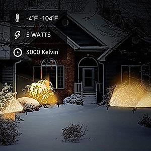 Outdoor Landscape Lights 5W LED Garden Lights IP65 Waterproof COB Spotlights with Spiked Stand for Outdoor Indoor Lawn Yard Walls Trees Flags Decorative Lamp Warm White Lights, 2 Pack