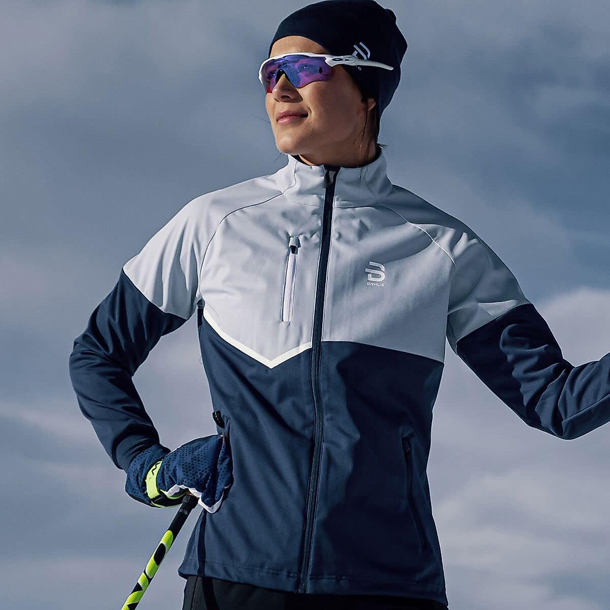 B DÆHLIE Daehlie Women's Kikut Jacket - Softshell Ski Coat, Cashmere Blue, Small