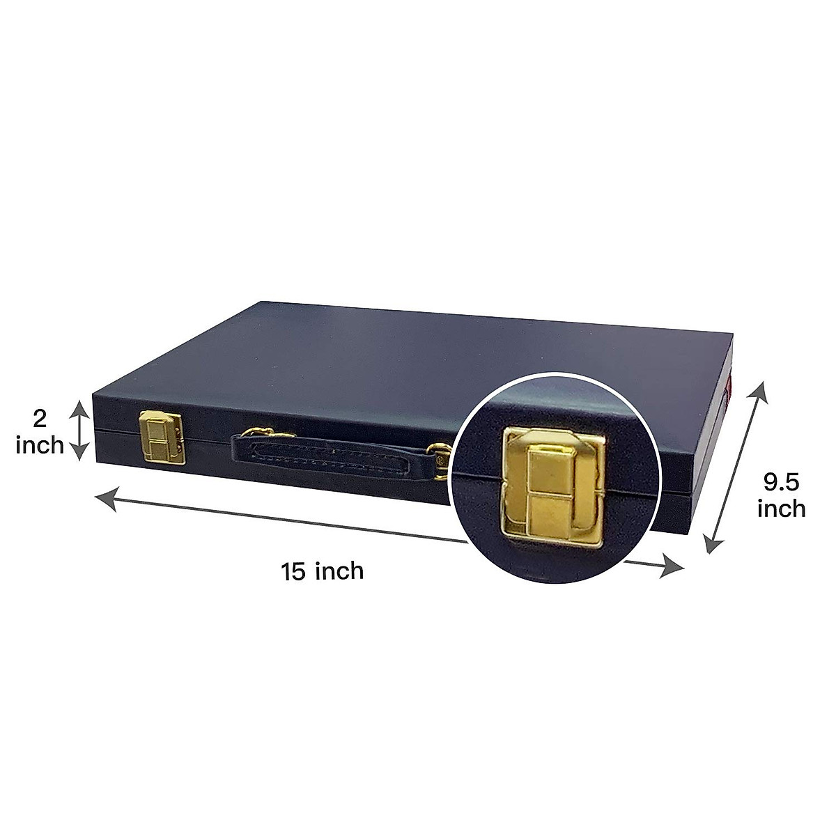 Sun Flair Backgammon Sets for Adults Kids 15 Inch, Folding Classic Board Game with Premium Leatherette Case, Smart Tactics, Best Strategy, Tip Guide Enclosed, Blue and Burgundy, 136M-4