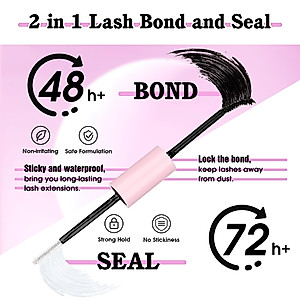 Lash Extension Kit 120 Pcs Lash Clusters DIY Eyelash Extension with Waterproof Lash Bond and Seal and Lash Applicator for Individual Cluster Lashes Extensions Kit by ALPHONSE (8-16MM)